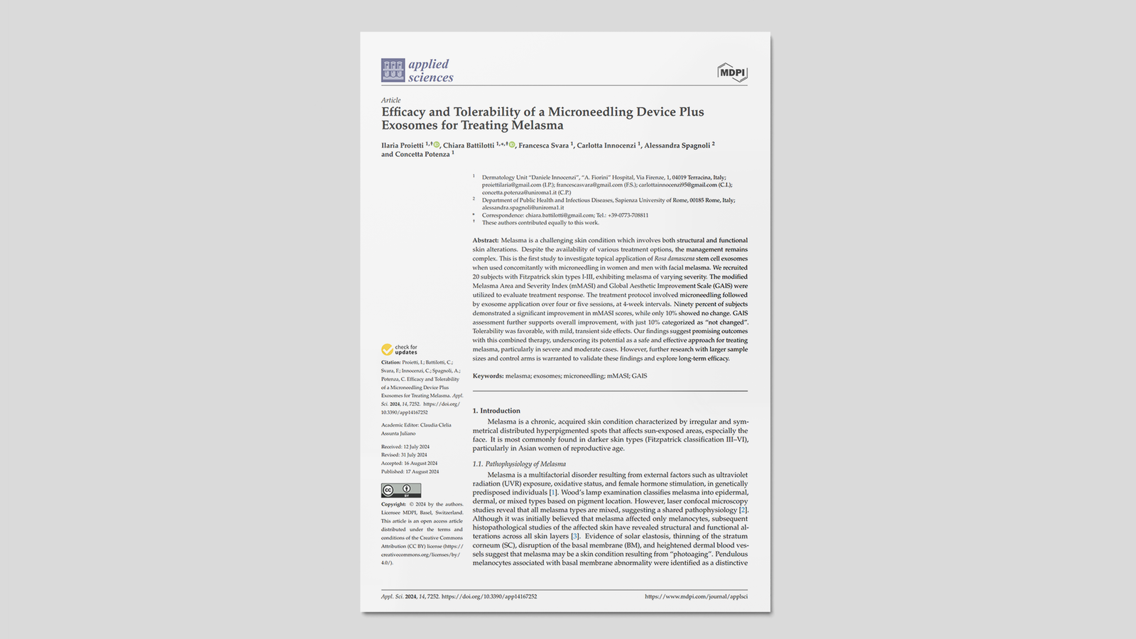Microneedling with Exosomes for Melasma. - Exocobio